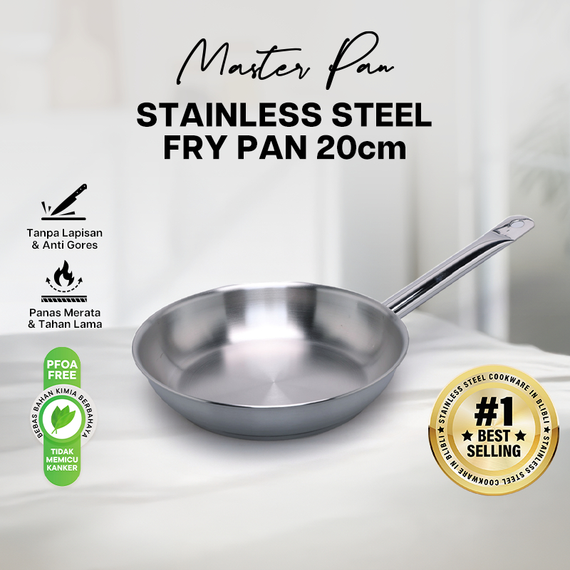 Jual Master Pan Panci Penggorengan Stainless Steel 430 20 cm Fry Pan ...