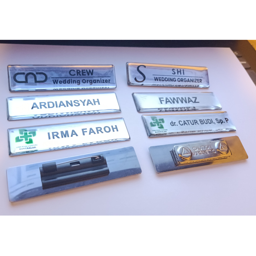 Jual RESIN STAINLESS NAMETAG, NAMA DADA, PAPAN NAMA, PIN NAMA, NAME TAG ...