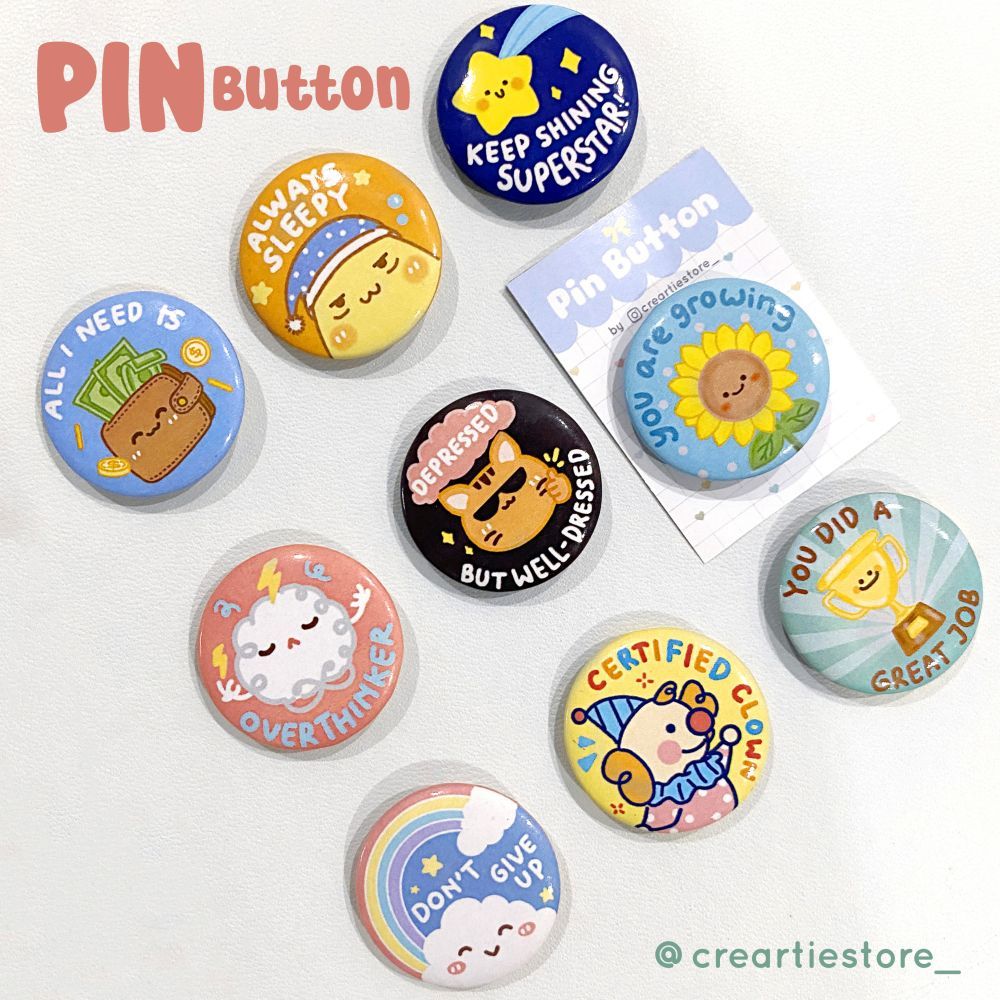 Jual CREARTIE Word Mini Button Pin / Bros Quotes | Shopee Indonesia