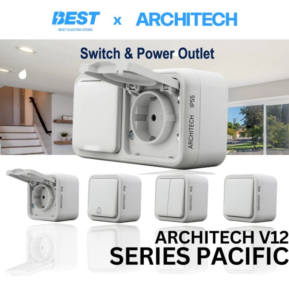Jual ARCHITECH V12 SERIES PACIFIC GREY SAKLAR STOP KONTAK OUTDOOR ...