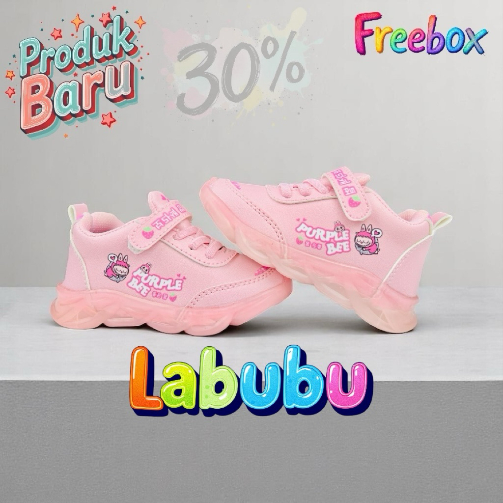 Jual Sneakers Anak Perempuan Model Motif Labubu Korea Viral Kartun (24 ...