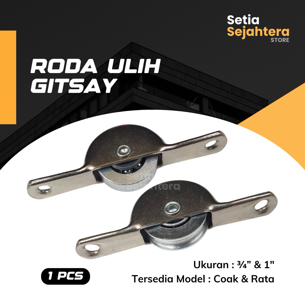 Jual Roda Ulih Ulin Rata Coak Gitsay Pintu Jendela Roller Sliding 3/4 1 ...