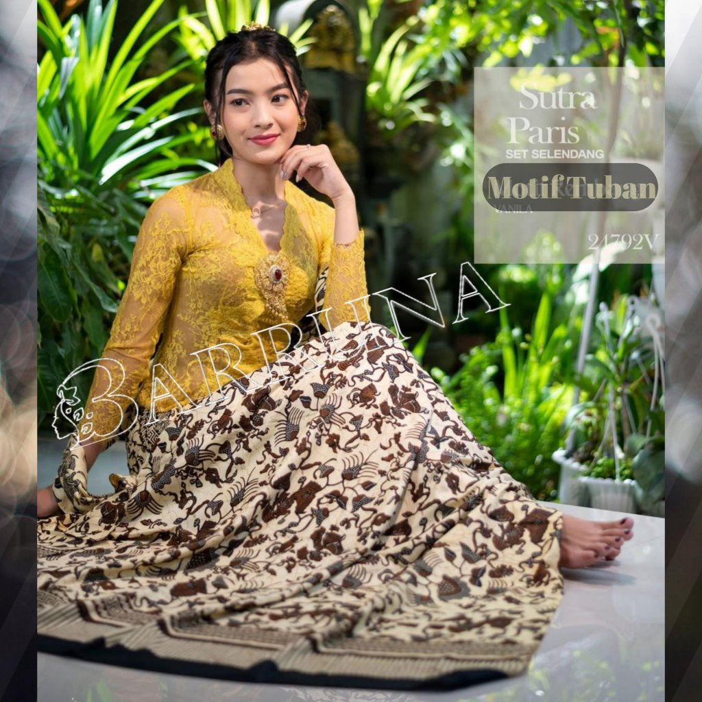 Jual Kamen Bali sutra Paris ATBM Set Selendang Sutra Paris Motif Tuban ...