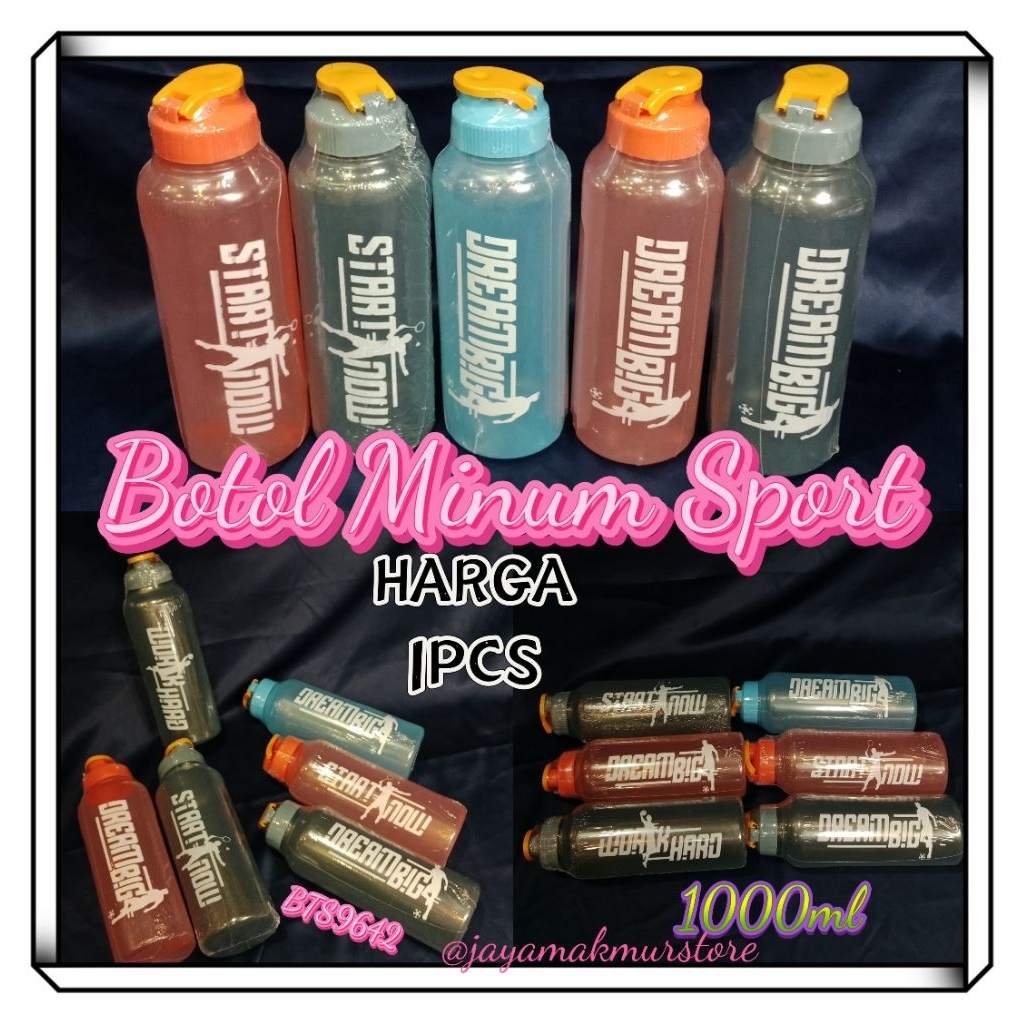 Jual BOTOL MINUM FLIP TOP BPA FREE 1000ML / BOTOL MINUM ANTI PECAH ...