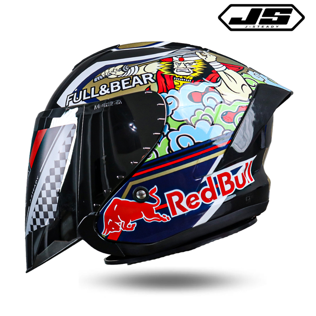 Jual Helm JS ARMOR Half Face MOTIF Redbull Samuray/Helm Dewasa/Helm ...