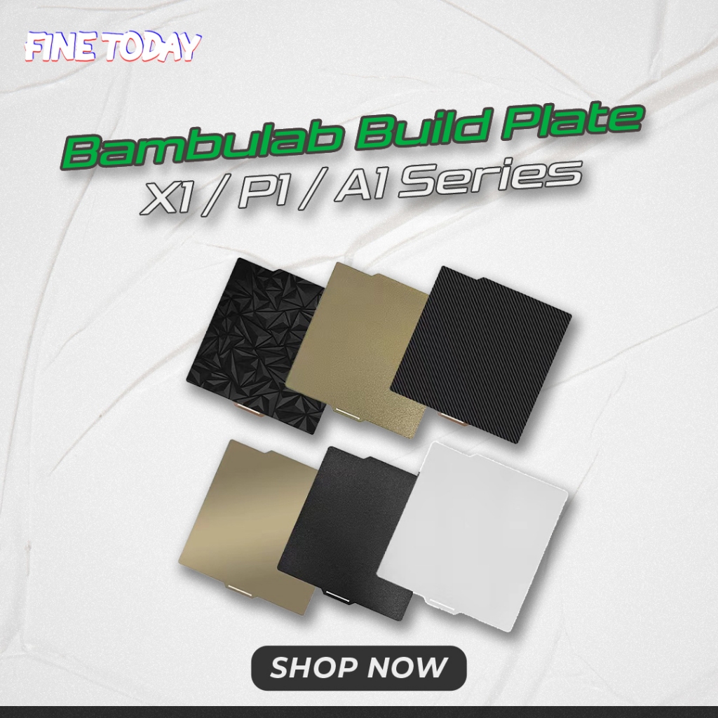 Jual Bambulab Build Plate for X1 P1 A1 Series Textured Smooth PEI Gold Black Carbon Fiber PET ...