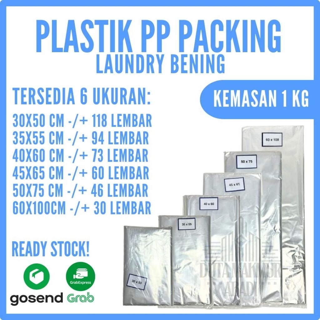 Jual Plastik Laundry / Plastik PP Laundry / Plastik Laundry Kiloan / Kantong Plastik PP Bening ...