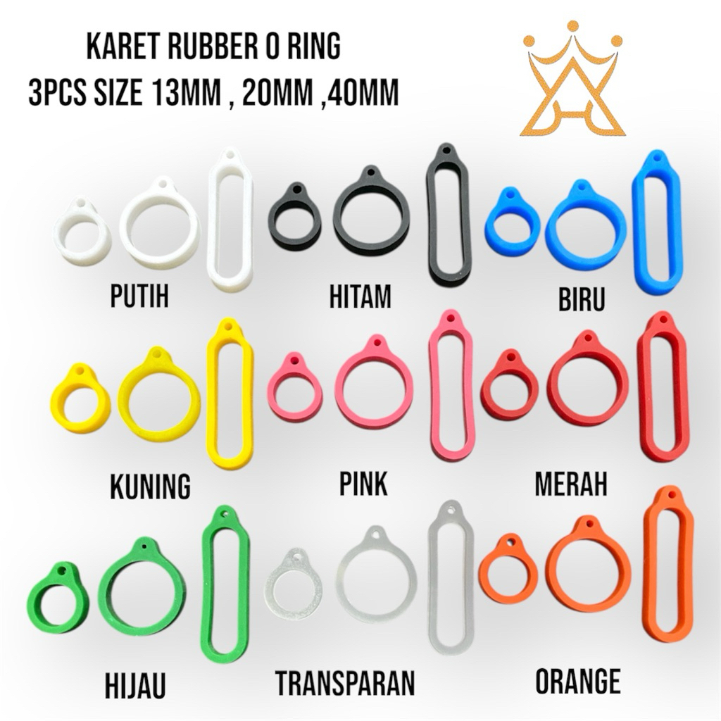 Jual paketan Karet Rubber O Ring Size 13mm , 20mm , 40mm Untuk Lanyard Dll Multifungsi | Shopee ...