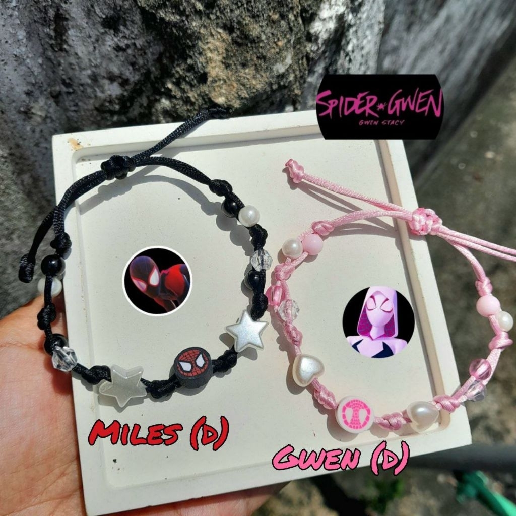 Jual [MG001] DAPAT 2 | FREE CINCIN | Gelang Manik Couple Spiderman Gwen ...