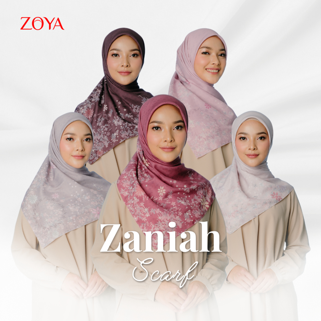 Jual Zoya - Zaniah Scarf - Kerudung Hijab Segi Empat Motif - Pouch Ziplock | Shopee Indonesia