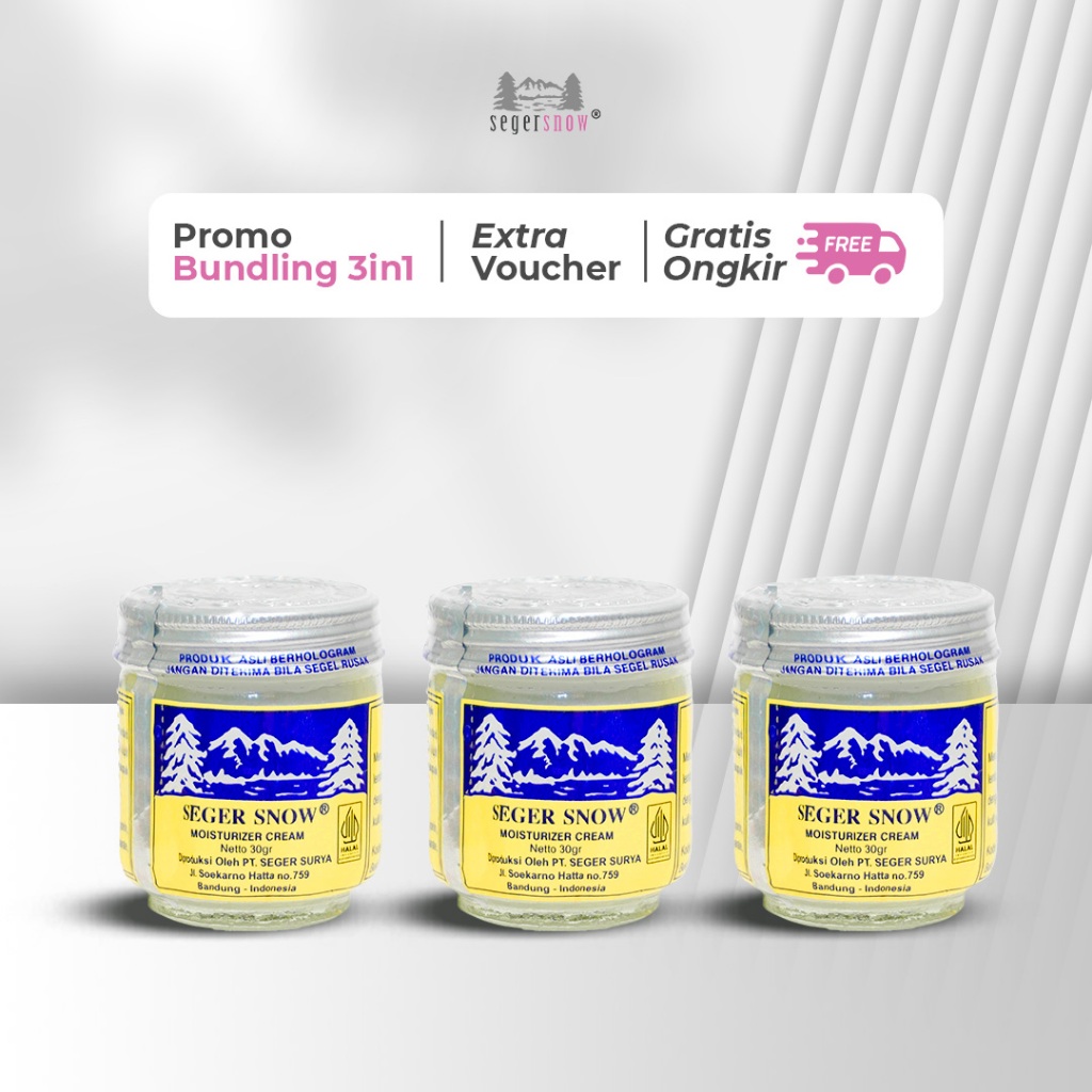 Jual Seger Snow Bundle 3in1| Moisturizer Cream 30gr 3Pcs Krim Pelembab ...