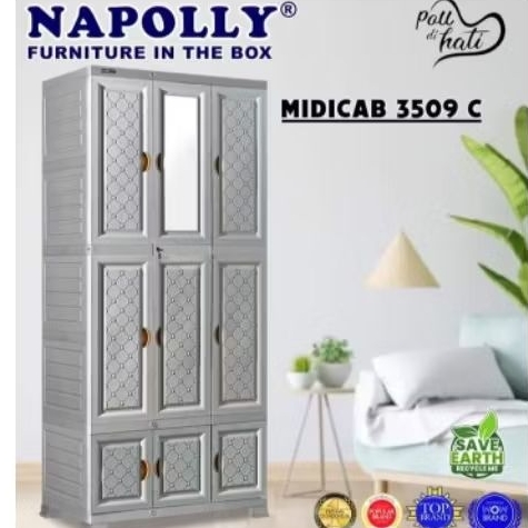 Jual LEMARI PAKAIAN 3P NAPOLLY MIDICAB - 3509 PUMA PUTIH | Shopee Indonesia