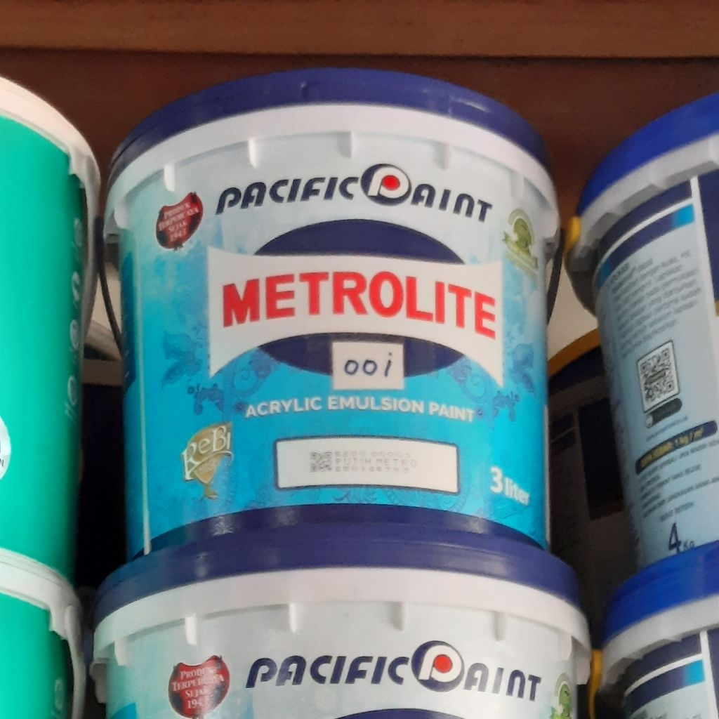 Jual Cat Tembok Metrolite 5 kg isi 3 liter warna Putih, super white ...