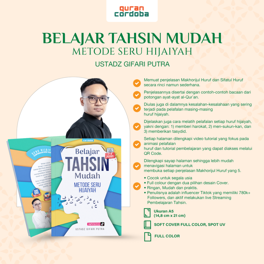 Jual Buku Belajar Tahsin Mudah Metode Seru Hijaiyah Ustadz Gifari Putra | Shopee Indonesia