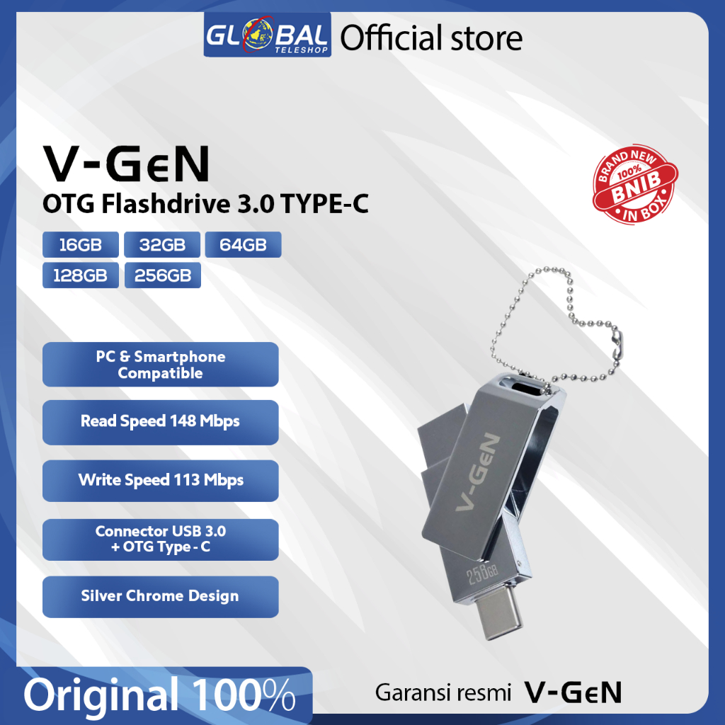 Jual V-GeN OTG Type C Flashdrive 256GB 64GB 32GB 16GB Flashdisk USB 3.0 ...