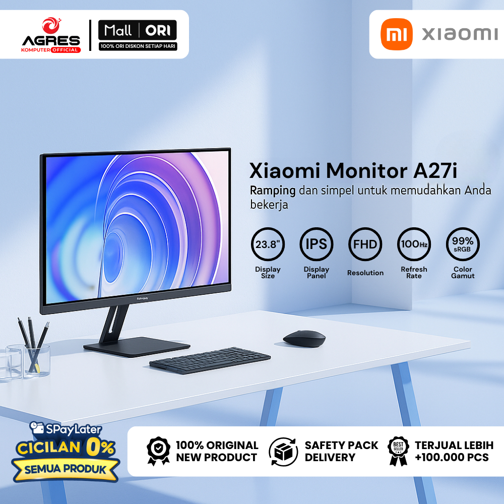 Jual XIAOMI MONITOR 27 INCH A27I IPS FHD 1080P 6MS 100HZ DELTA E2 3Y ...