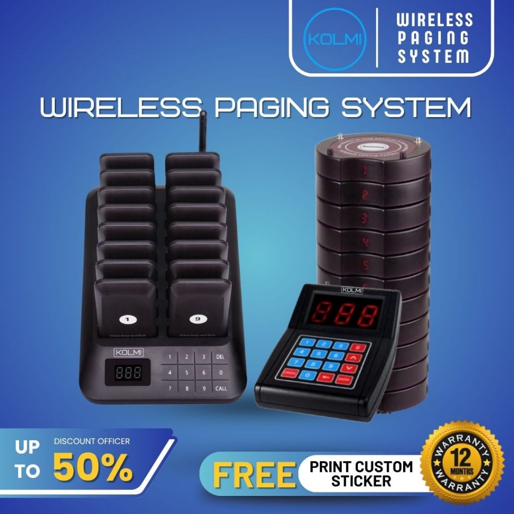 Jual KOLMI Wireless Calling Paging System Pager Restaurant - Alat ...