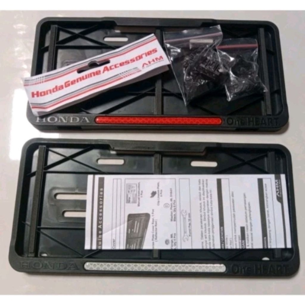 Jual Cover plat nomor motor Honda List Merah Putih Original Honda AHM ...