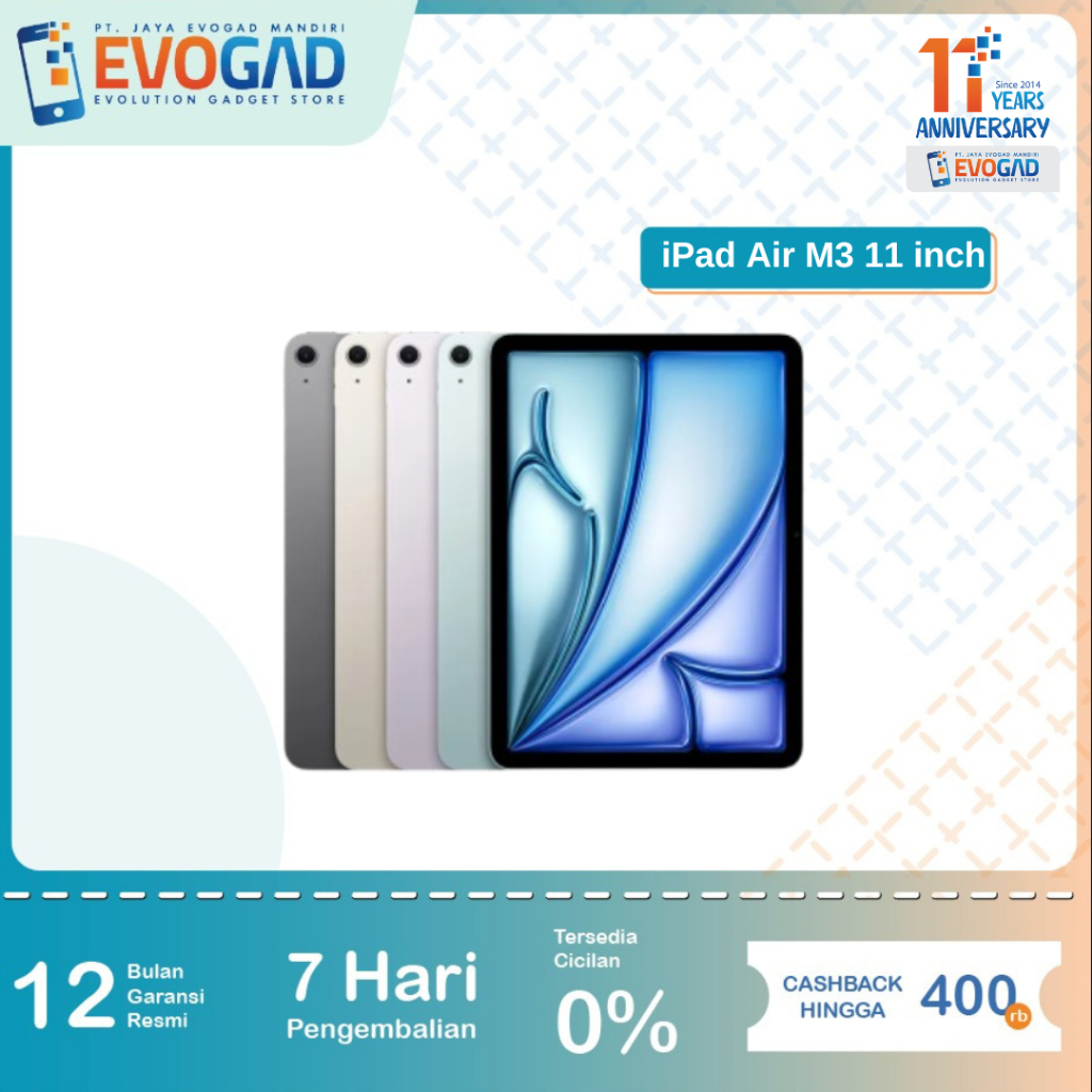 Jual iPad Air M3 11 Inch WiFi 128GB & 256GB, 11.0 inches Liquid Retina IPS LCD | Garansi Resmi 1 ...