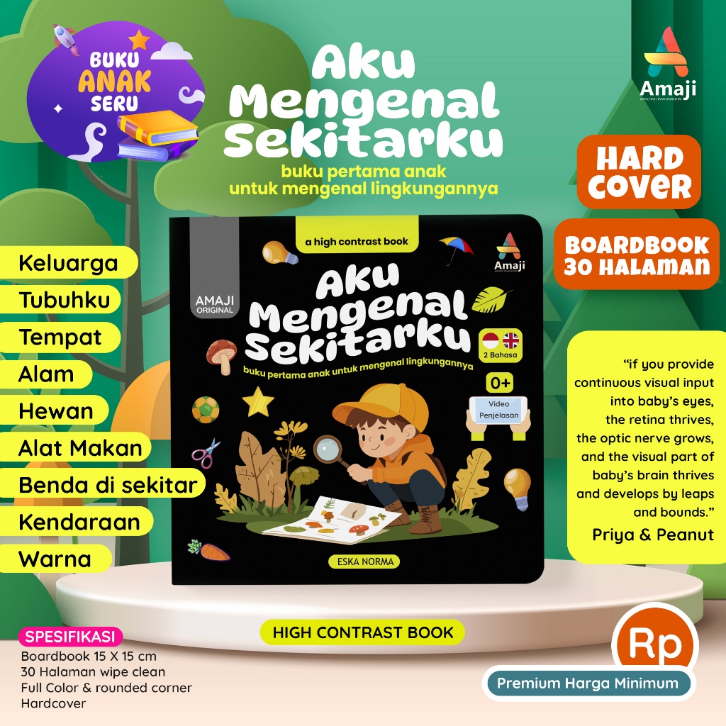 Jual Amaji Contrast Boardbook 'Aku Mengenal Sekitarku' Hardcover Usia 1 ...