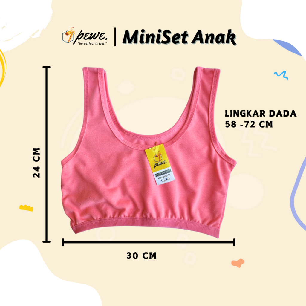 Jual 6 Pcs Miniset Anak SD 8-12 TAHUN Step 1 Mini Set Bahan PE Spandex ...