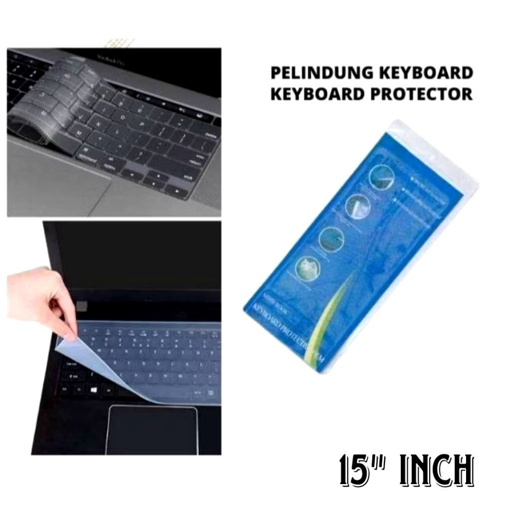 Jual KEYBOARD PROTECTOR 15INCH UNIVERSAL TRANSPARAN / PELINDUNG ...