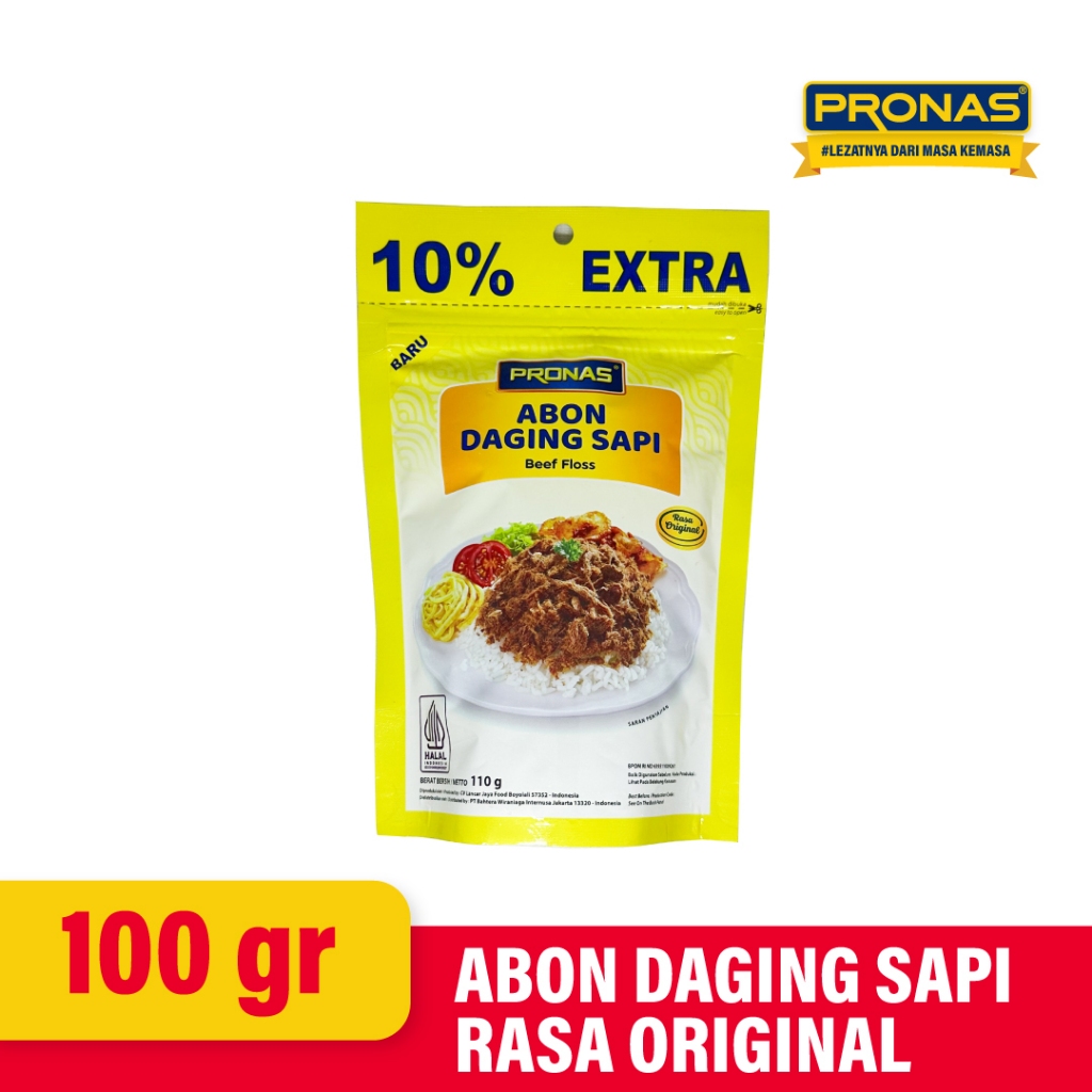 Jual Pronas Abon Daging Sapi 100 g dengan kemasan Ziplock | Shopee ...