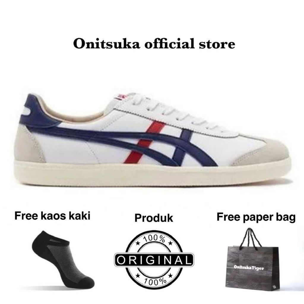 Jual sepatu onitsuka tiger ORIGINAL tokuten white blue red(free ...