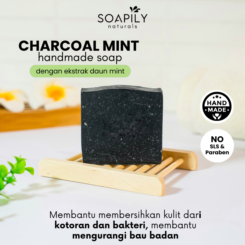 Jual SOAPILY CHARCOAL MINT Sabun Alami | Arang Bau Badan Kulit Jerawat ...