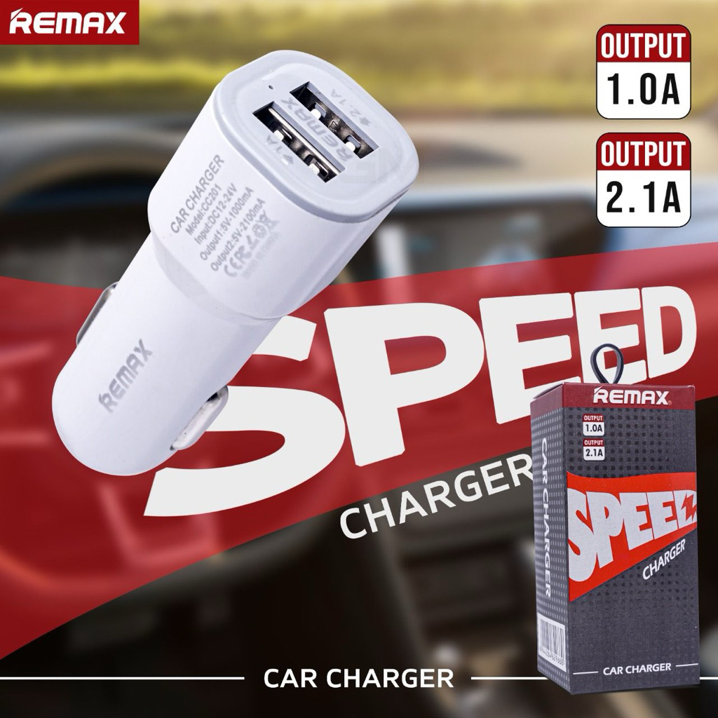 Jual Adapter Car Charger REMAX CC201 2USB 3.4A 18W Saver Mobil Batok ...