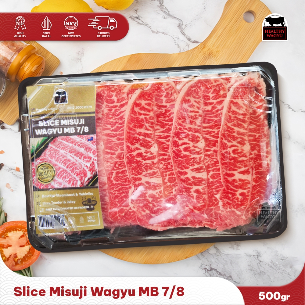 Jual Slice Misuji Wagyu Beef Mb 7/8 500GR Healthy Wagyu | Shopee Indonesia
