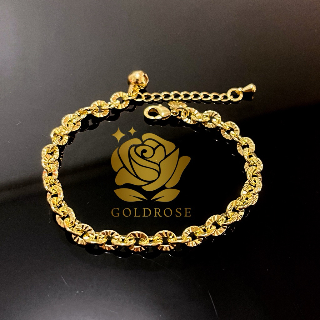 Jual Gelang Tangan Titanium Lapis Emas 18k ANTI KARAT rantai POLO ...