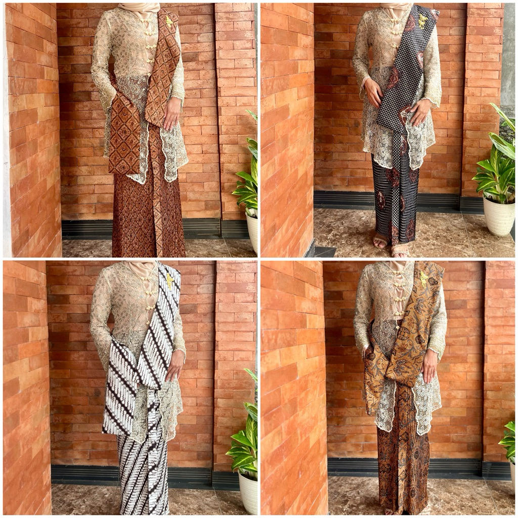Jual 1 set Rok Plisket Batik dan Selendang Batik dengan Motif Sama. Rok ...