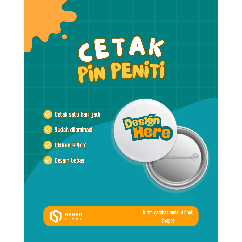 Jual Cetak Pin Custom Ukuran 44 MM | Shopee Indonesia
