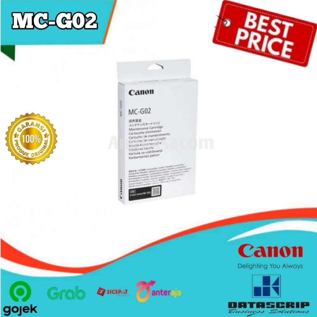 Jual Maintenance Cartridge Canon MC G02 Original For Printer G1020 G2020 G3020 G3060 | Shopee ...