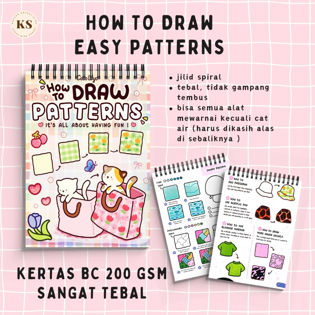 Jual HOW TO DRAW EASY PATTERNS Kertas BC 200 GSM Sangat Tebal Coloring ...