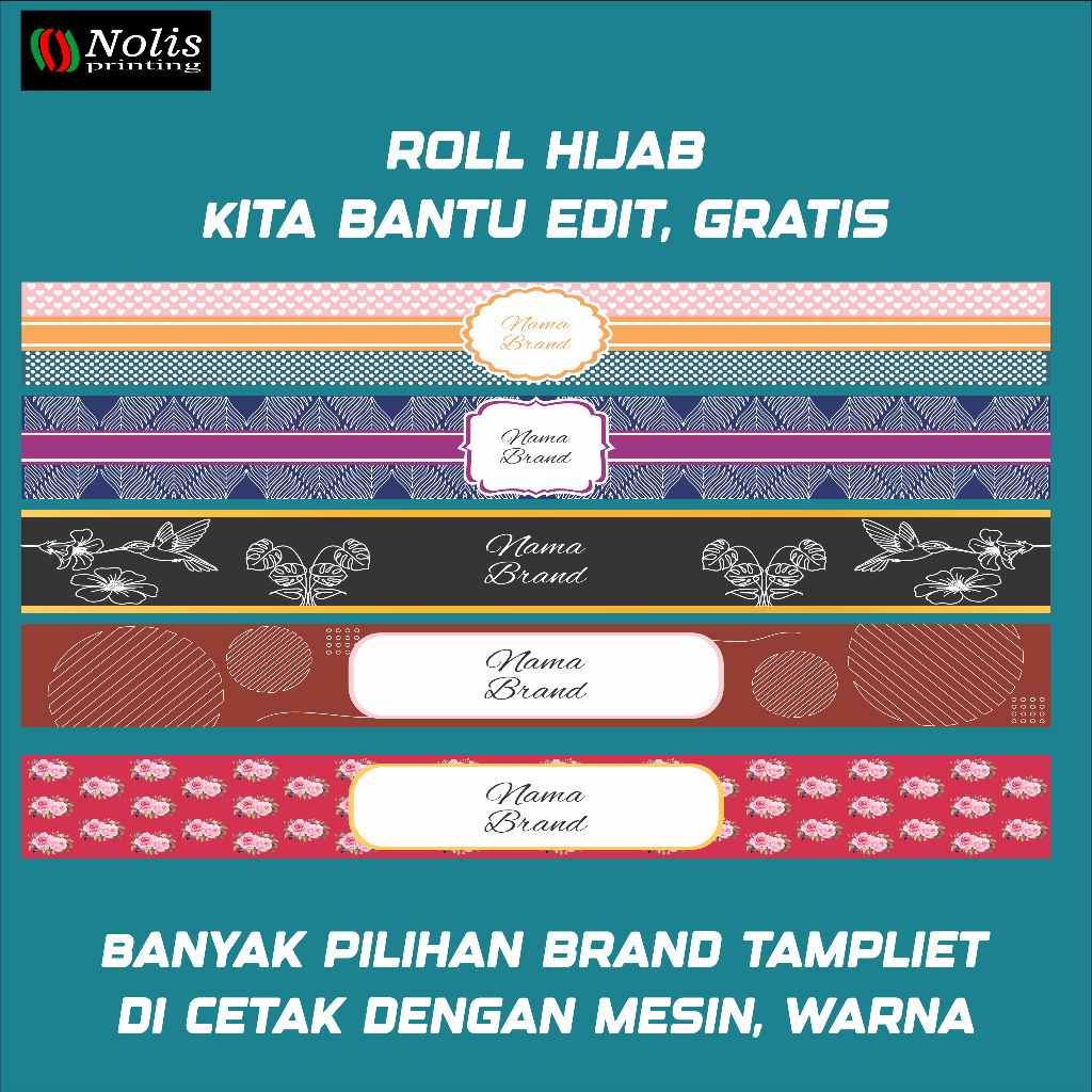 Jual Roller Label/Custom kertas hijab gratis dengan desain Anda sendiri ...