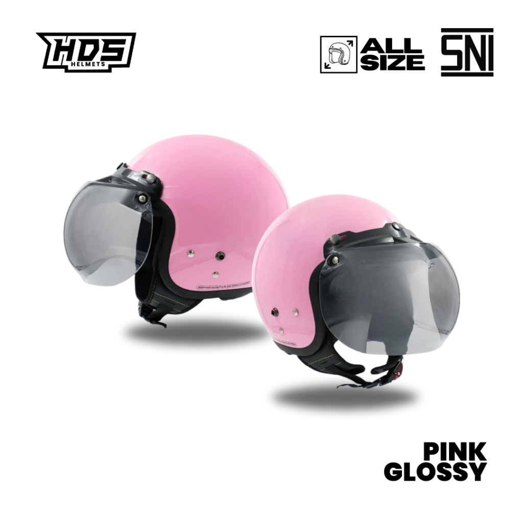 Jual Helm Bogo Polos Cargloss Retro Pink - Hijabers Friendly - SNI ...