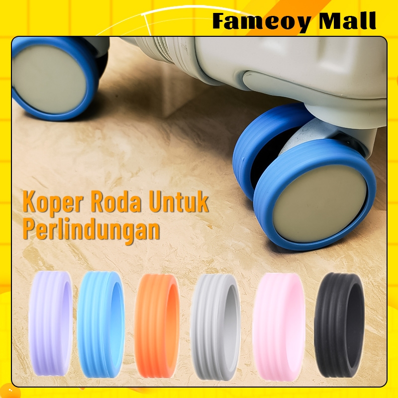 Jual 4/8PCS Universal Silikon Pelindung Roda Koper 360 Luggage Trolley ...