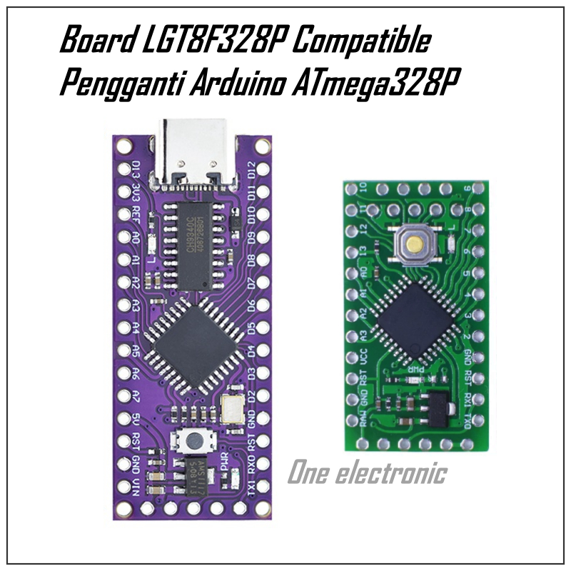 Jual Nano V3 USB Type C LGT8F328P LQFP32 MiniEVB Driver Ch340C Penganti ...