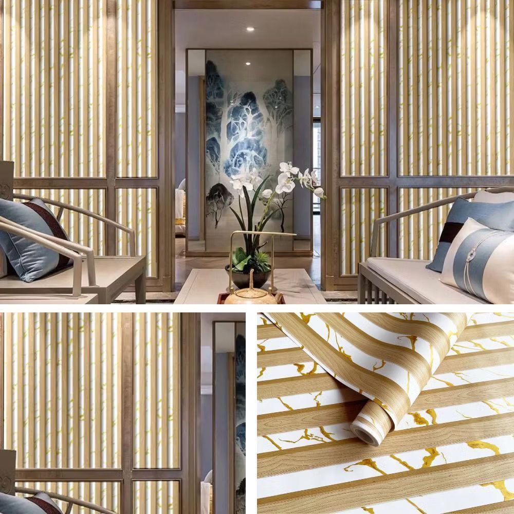 Jual Wallpaper Dinding Wallpaper Motif Kayu Panel Minimalis Elegan 3D ...