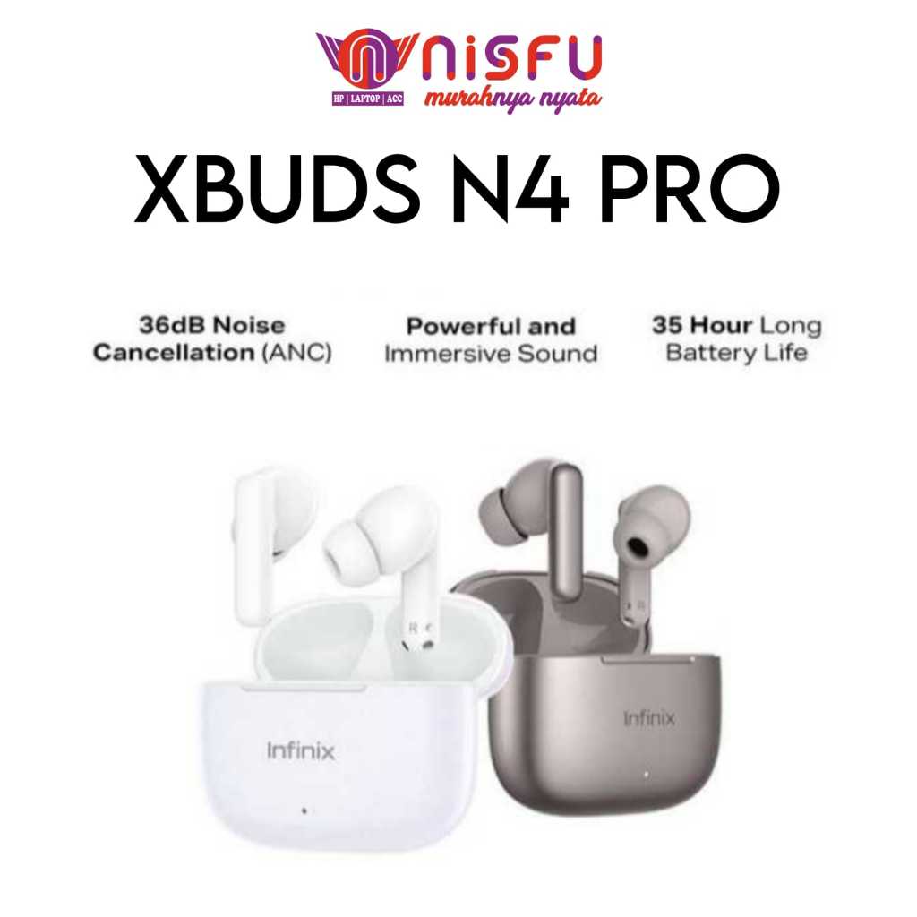 Jual INFINIX XBUDS N4 PRO| 35 HOUR LONG BATTERY LIFE | 36 DB NOISE ...