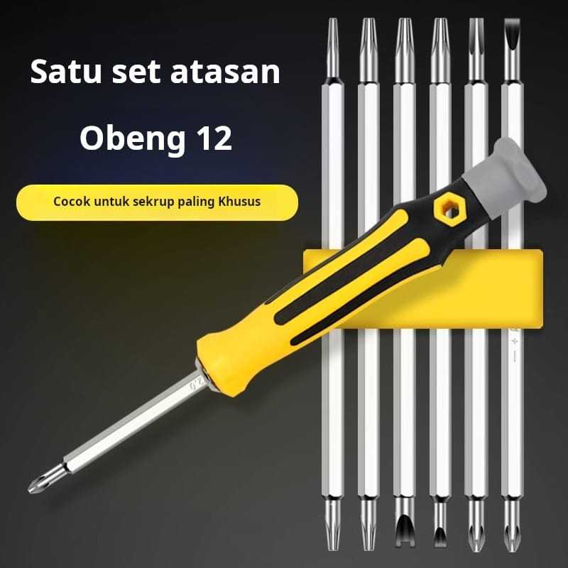 Jual Obeng Set Lengkap Bolak Balik 12 in 1 Plus minus 12 mata bintang ...
