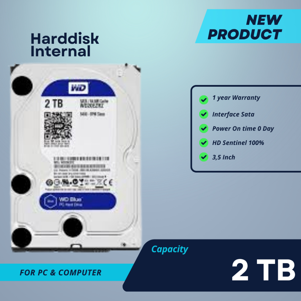 Jual Hardisk Internal 2TB Wd Blue Sata 3.5 Hardisk For PC Computer Rpm 7200 Harga Promo | Shopee ...