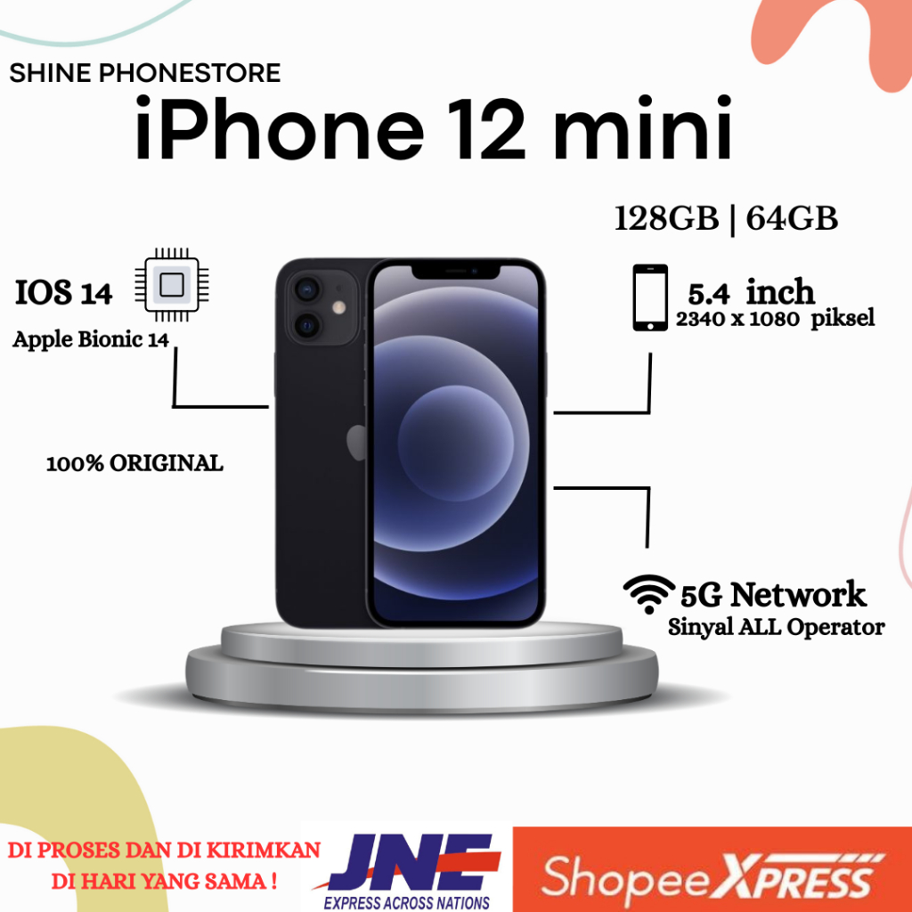 Jual iPhone 12 Mini 128GB/64GB Bekas Original Fullset Second Like New 100% Second Ori | Shopee ...
