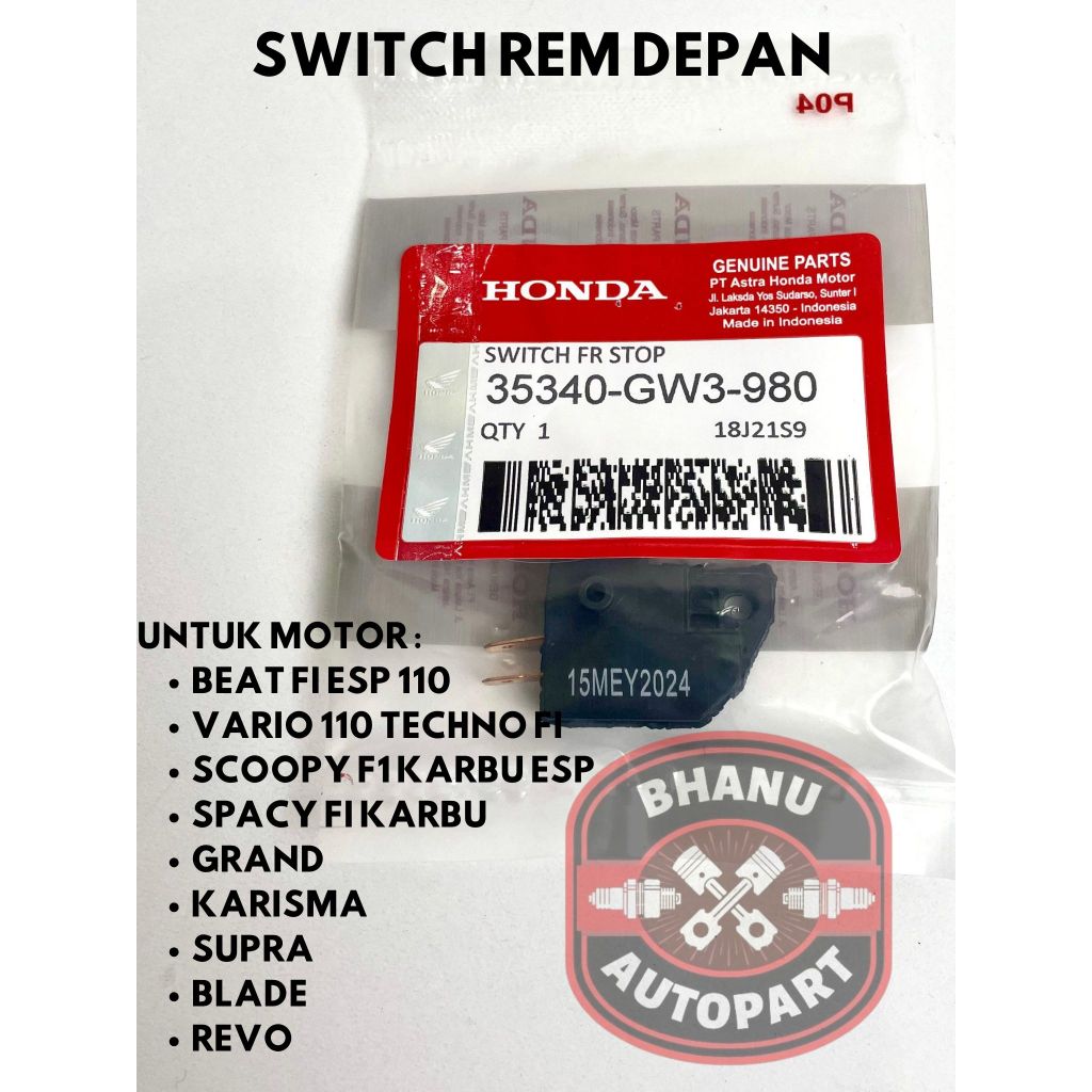 Jual ORI HND SWITCH SWIT REM DEPAN KANAN BEAT SUPRA X BEAT FI SCOOPY ...