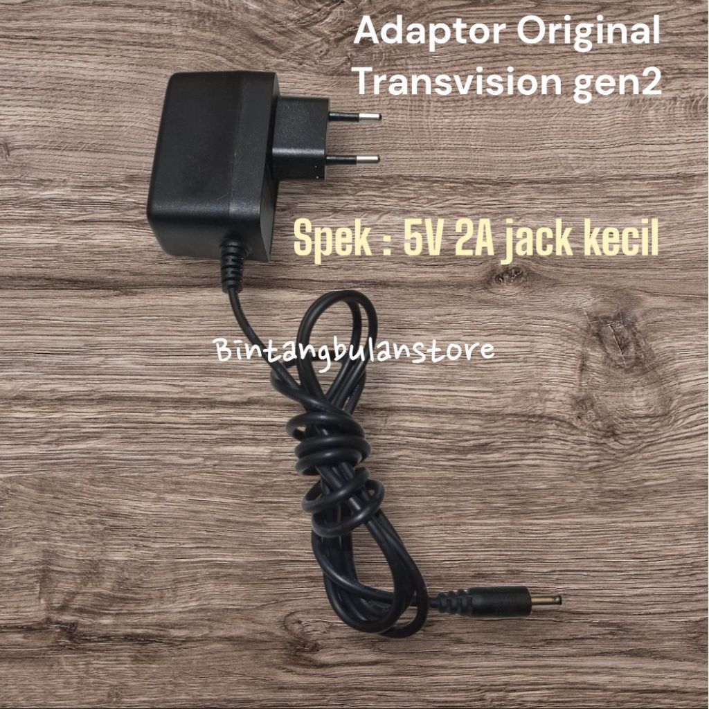 Jual Adaptor original stb transvision gen2 jack kecil 5v 2A | Shopee ...