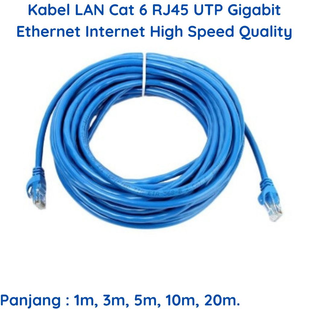 Jual Kabel LAN Cat 6 RJ45 UTP Cat6 Lengkap Dengan Plug Langsung Siap ...
