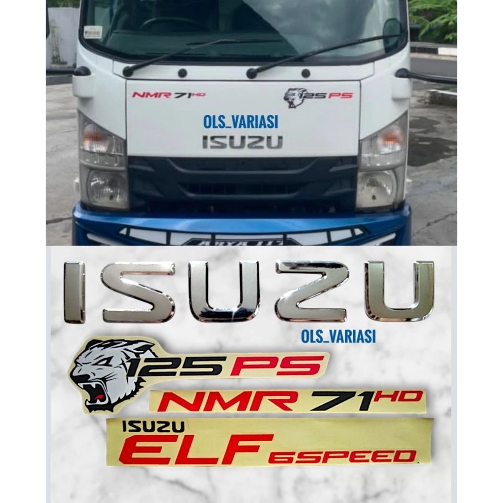 Jual Stiker logo Isuzu Nmr71 / Stiker Isuzu Elf 6speed / Stiker elf ...