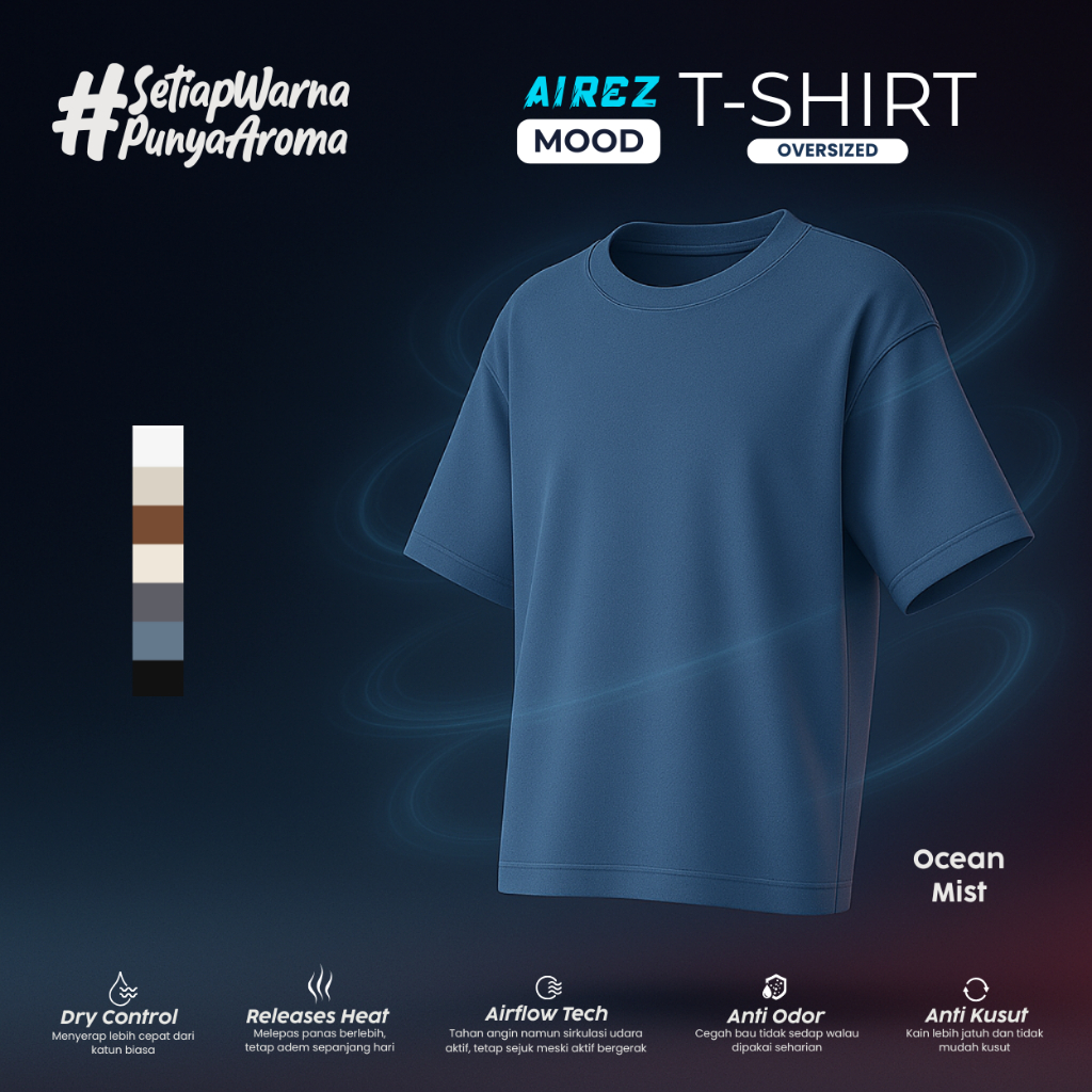 Jual MOODLY BASIC - Kaos Oversize Tshirt Heavyweight Airez Aezy Airy Core Double Face | Ocean ...
